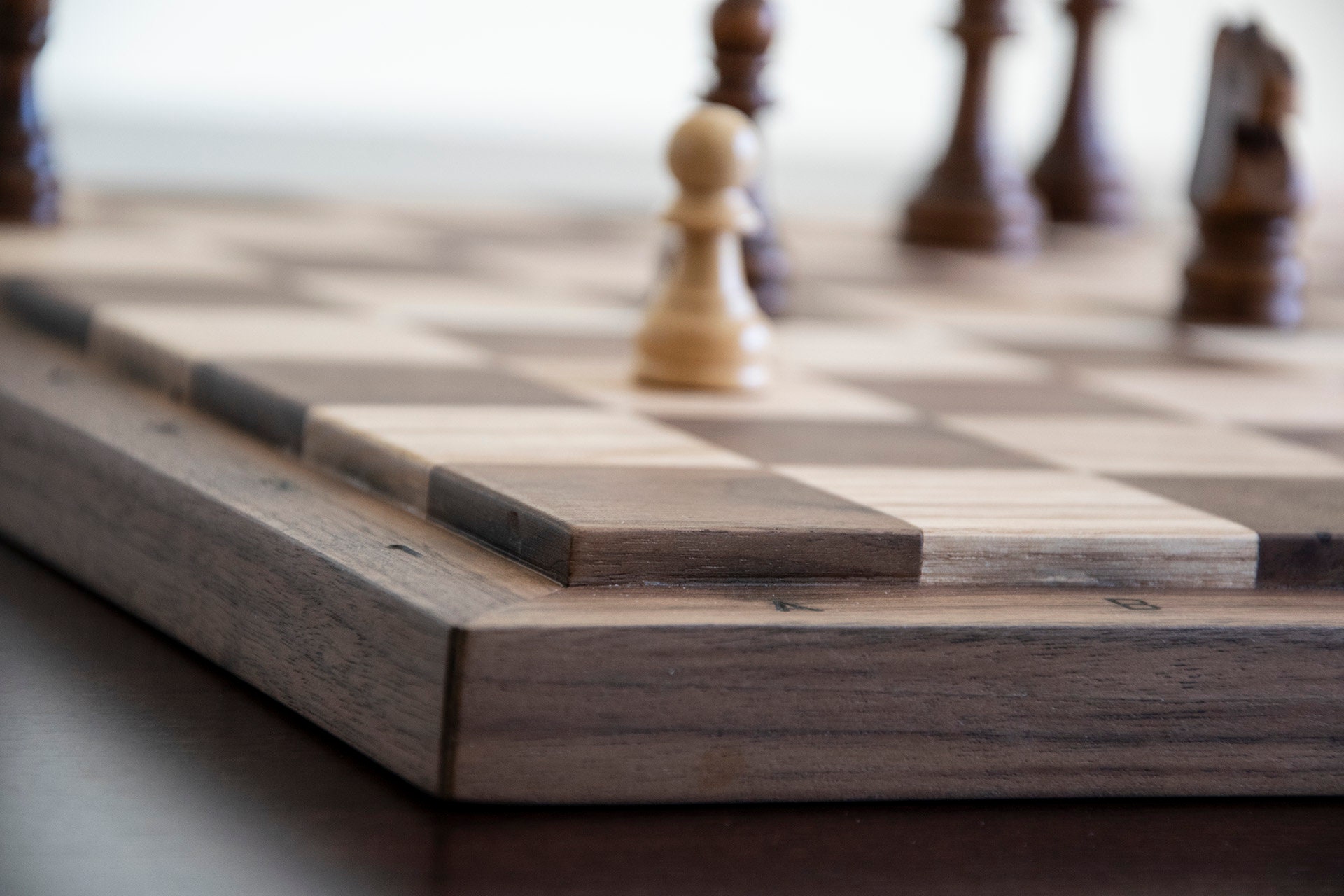 Handmade Wooden Chess Board Walnut and Chestnut Wood Custom - Etsy