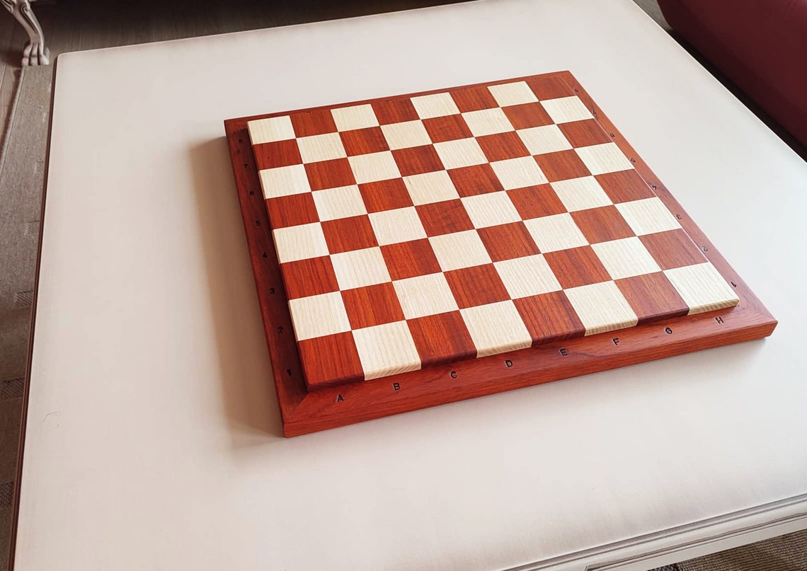 Red Chess Board With Padauk and Chestnut Hardwoods Handmade - Etsy