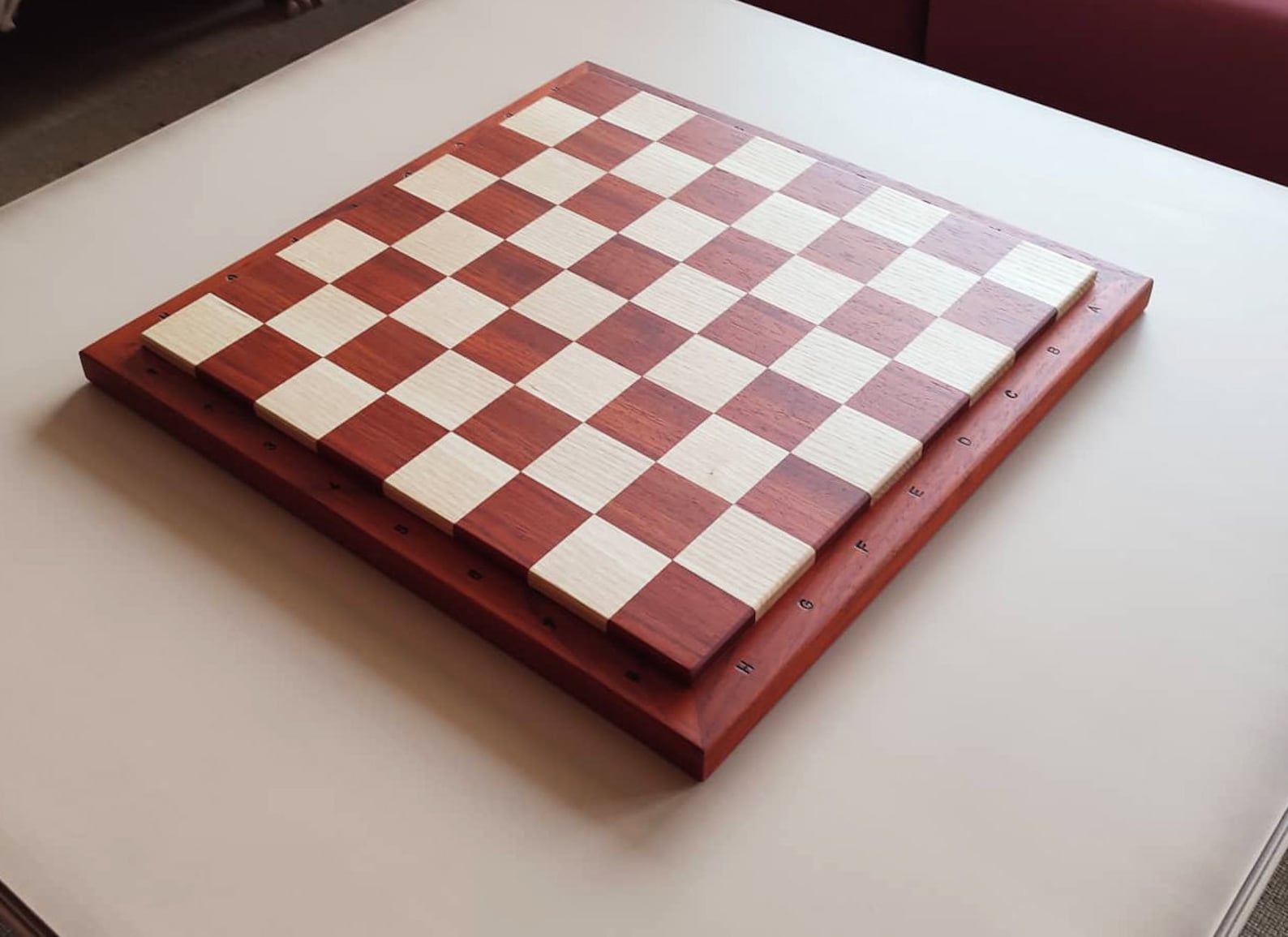 Red Chess Board With Padauk and Chestnut Hardwoods Handmade - Etsy