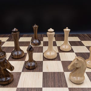 Drueke Chess Set, Handmade Chess Pieces and Drueke Chess Board With the ...