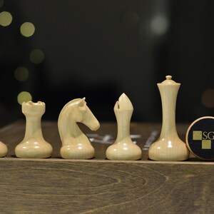 The Pindus Chess Set, Walnut Chess Pieces With 3.81″ King, Handmade ...