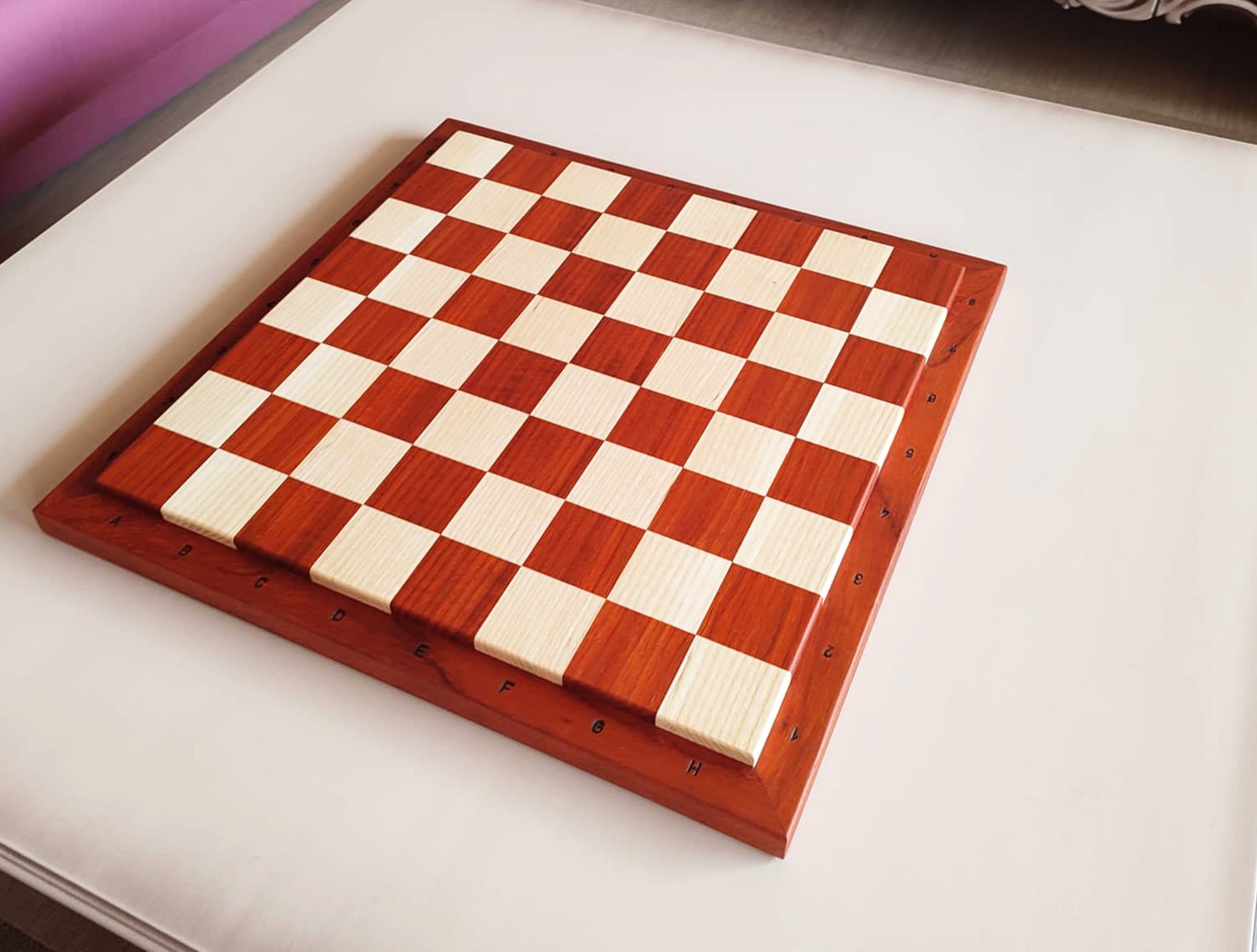 Red Chess Board With Padauk and Chestnut Hardwoods Handmade - Etsy