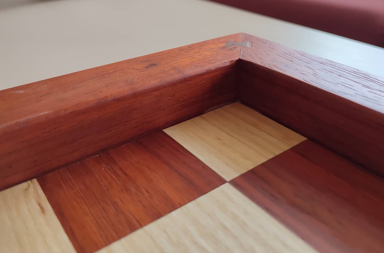 Red Chess Board With Padauk and Chestnut Hardwoods Handmade - Etsy