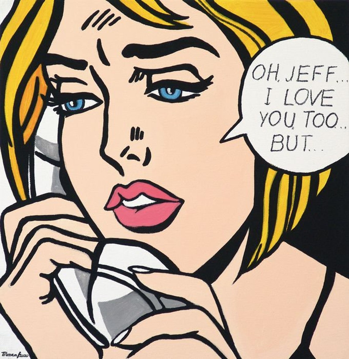 Roy Lichtenstein Oh Jeff Canvas Print Home Decor Paintings | Etsy
