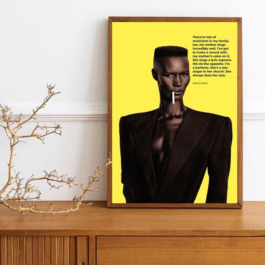 Grace Jones Poster, Personalized Retro Celebrities Quote Vintage Design ...