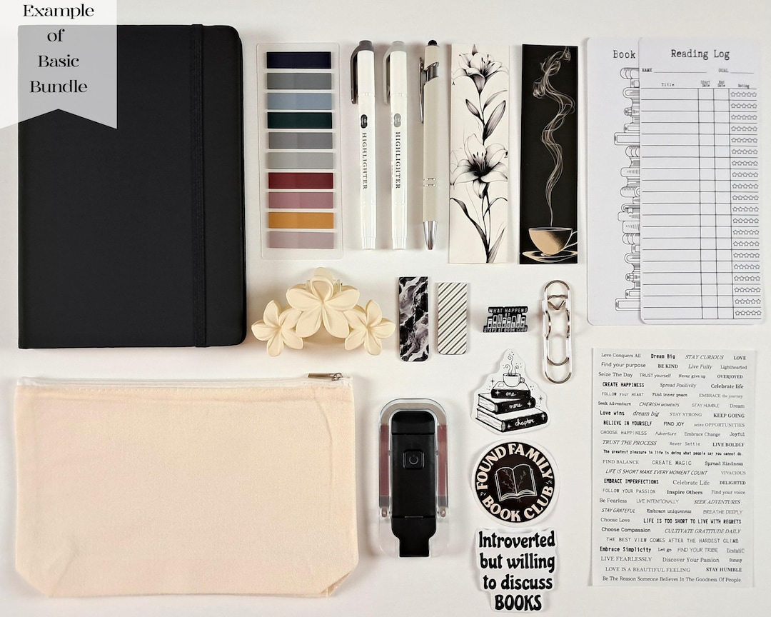 Black and White Bookish Bundle, Mystery Gift for Book Lovers, Bookish ...