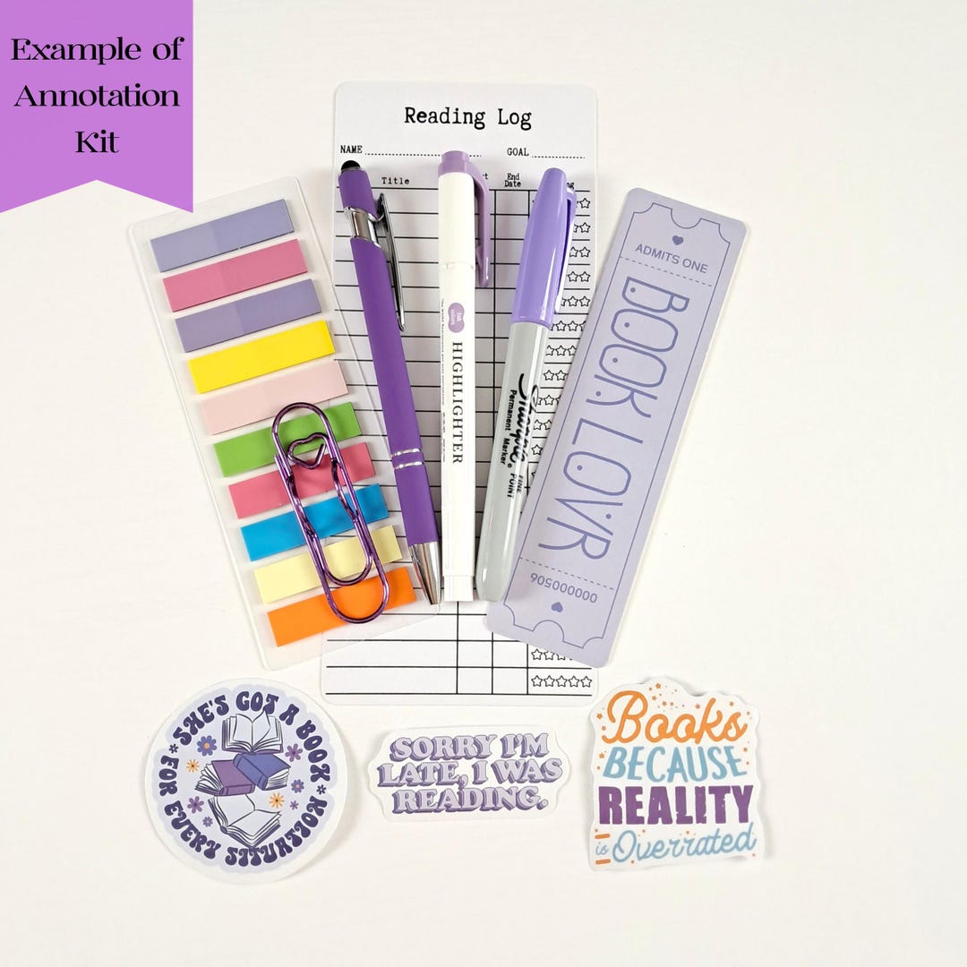 Purple Annotation Kit, Mini Annotation Kit, Mini Bookish Bundle ...