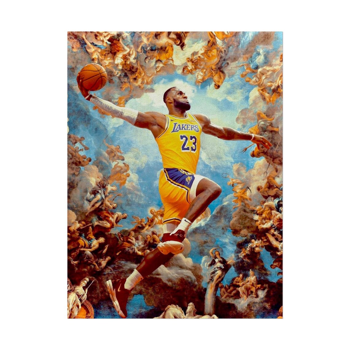 Basketball Art Print, Sports Poster, NBA Wall Decor, Lebron James Print ...