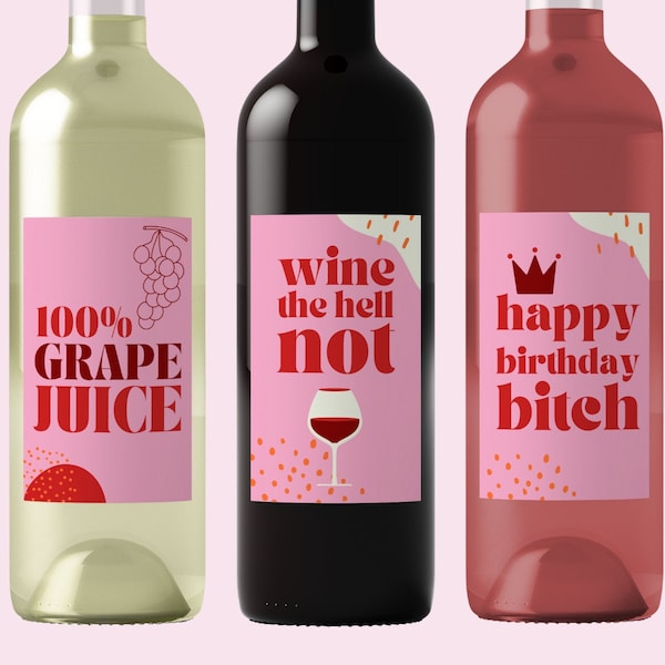 Funny Wine Labels - Etsy UK