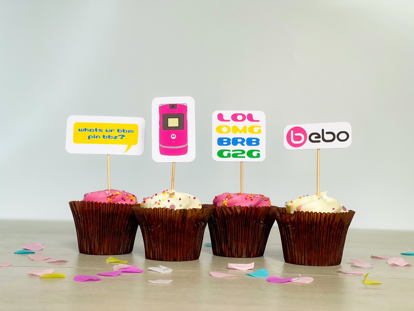 2000s Party Cake Toppers 14 Pack Funny Adult Cupcake | Etsy