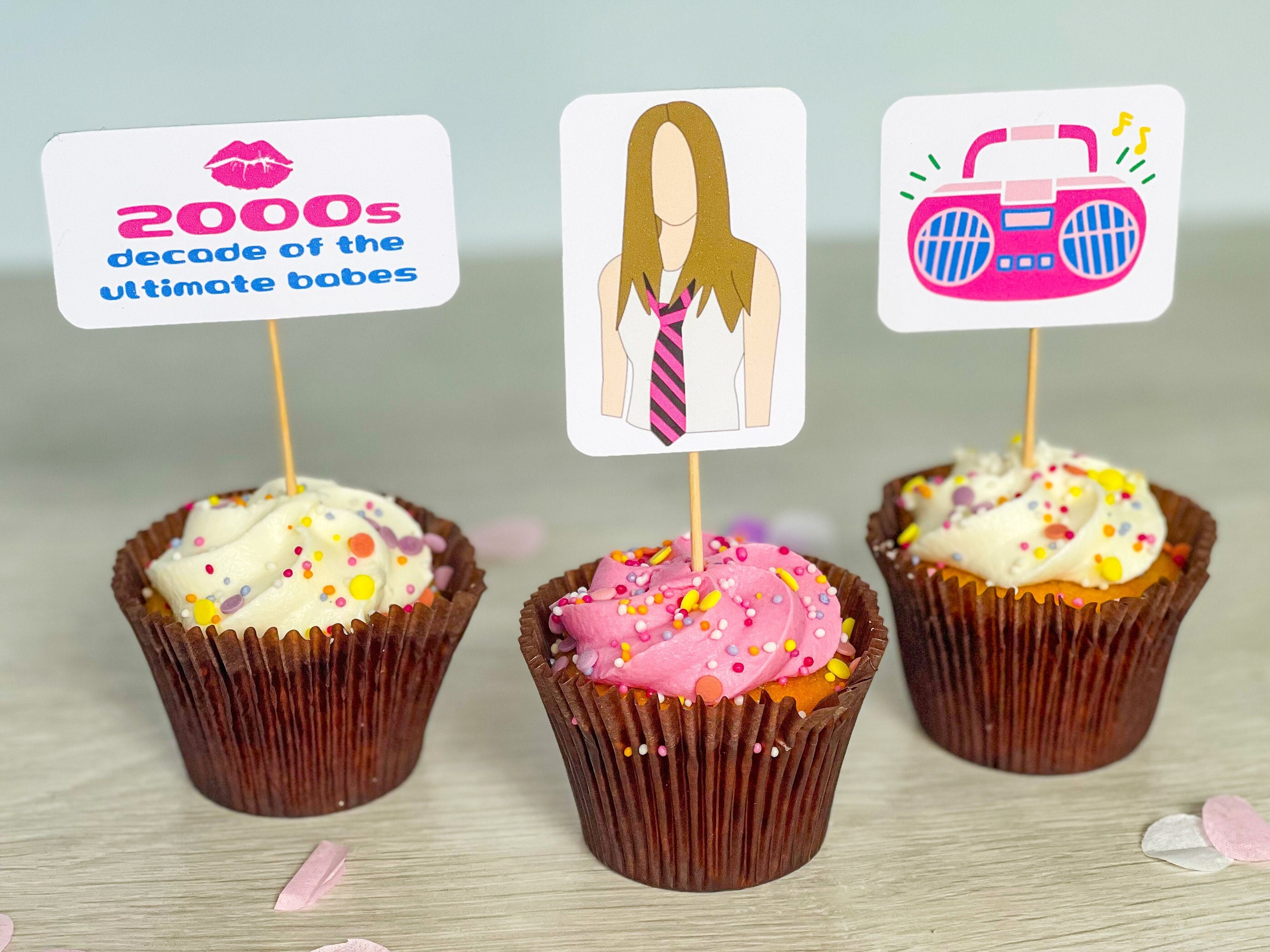 2000s Party Cake Toppers 14 Pack Funny Adult Cupcake - Etsy
