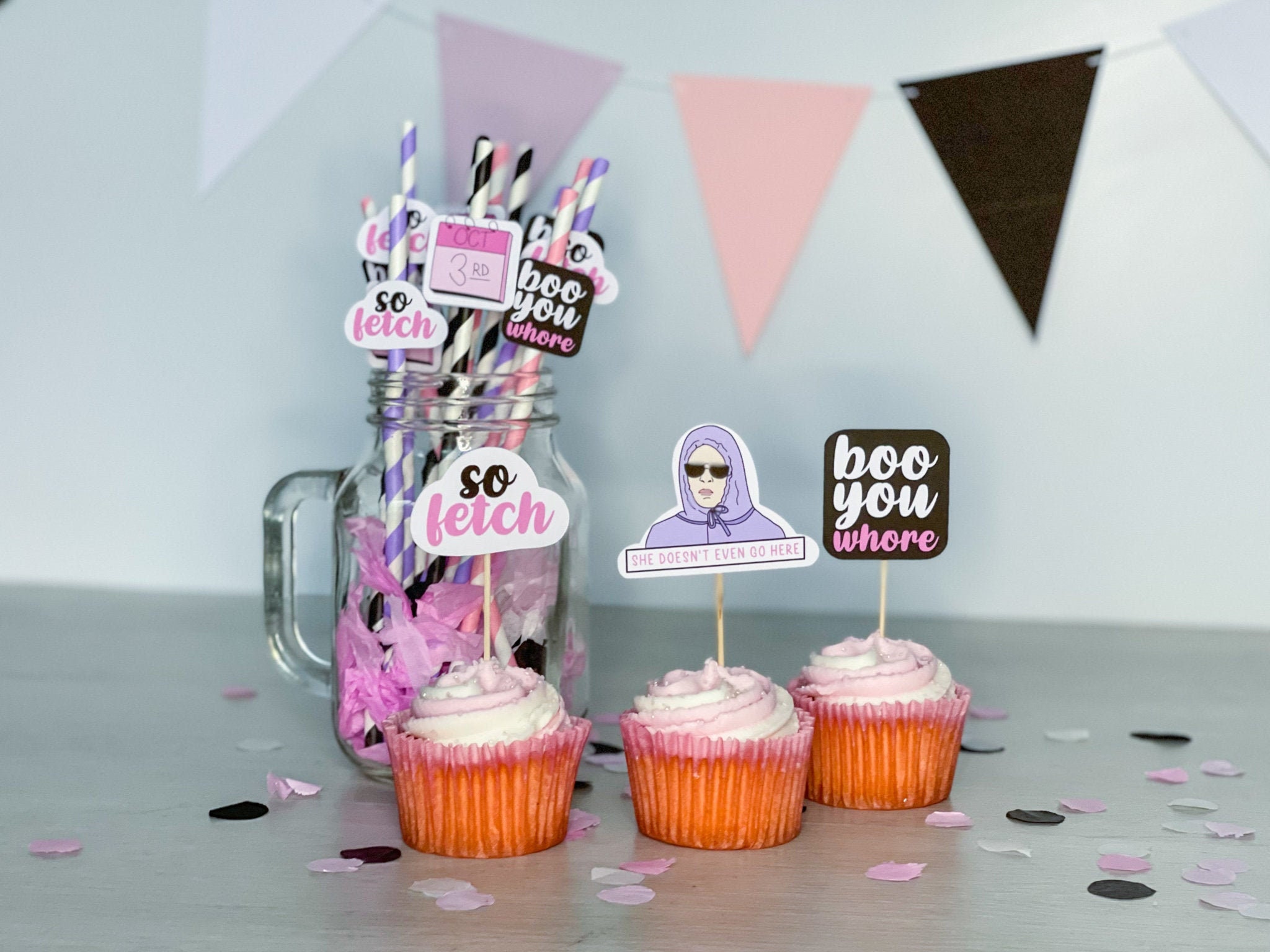 Mean Girls Party Cake Toppers 13 Pack Funny Cupcake - Etsy UK