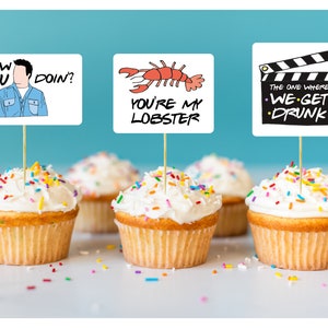 Printable Friends Party Cake Toppers / Cocktail Toppers | Instant ...