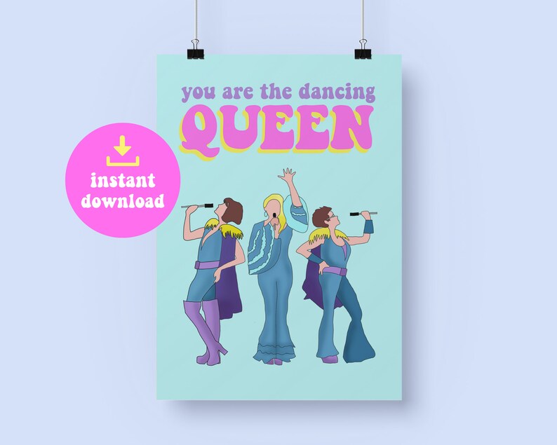 Mamma Mia Party Sign Dancing Queen Instant Download - Etsy UK