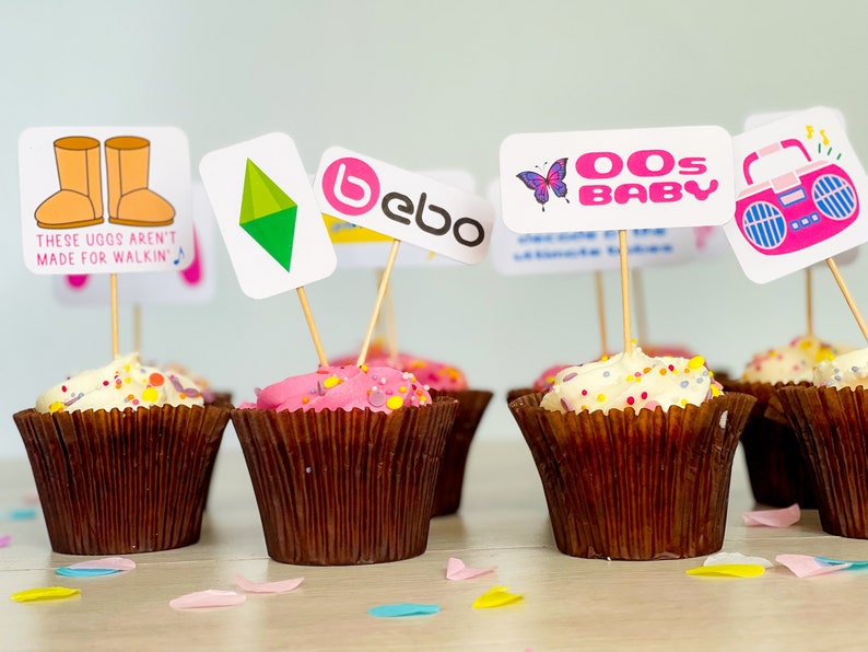 Printable Y2K Party Cocktail Toppers / Cake Toppers Instant - Etsy