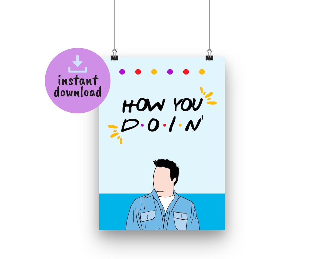 Friends Party Sign - How You Doin? | Instant Download | Funny Printable ...