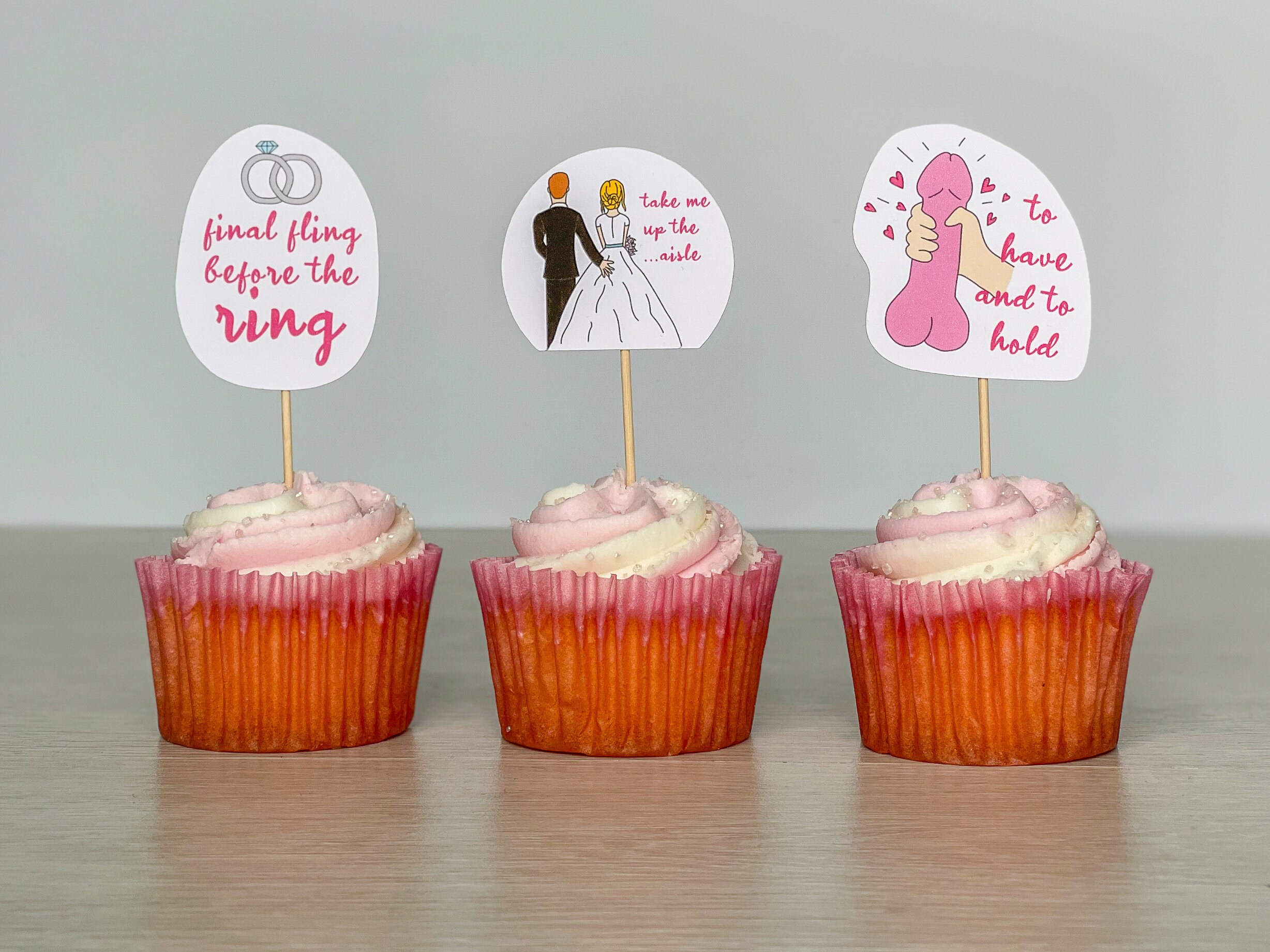 Hen Party Cake Toppers 12 Pack Funny Adult Rude Cupcake Etsy Australia