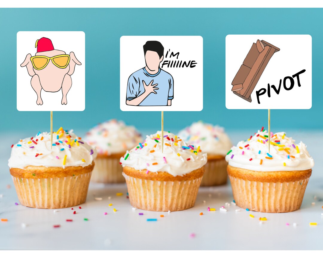Printable Friends Party Cake Toppers / Cocktail Toppers | Instant ...