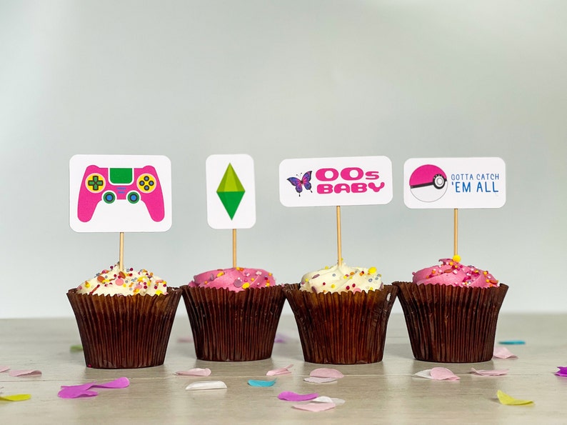 2000s Party Cake Toppers 14 Pack Funny Adult Cupcake | Etsy