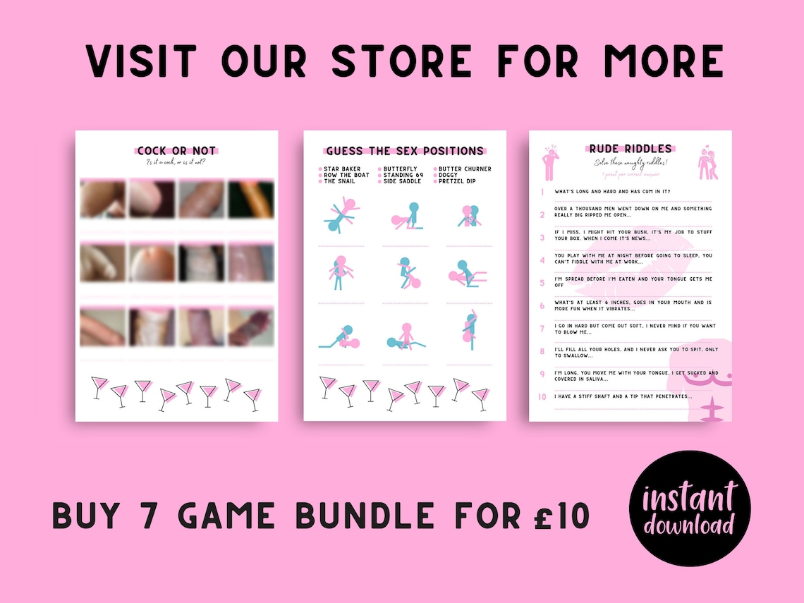 Guess the Sex Position Quiz | Printable Hen Party Game | Instant ...