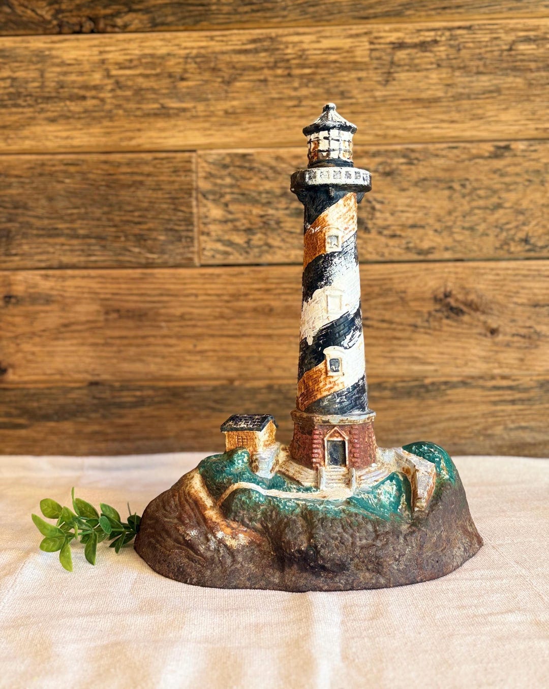 Cast Iron Cape Hatteras Lighthouse Door Stop, Vintage Patina, Hand ...