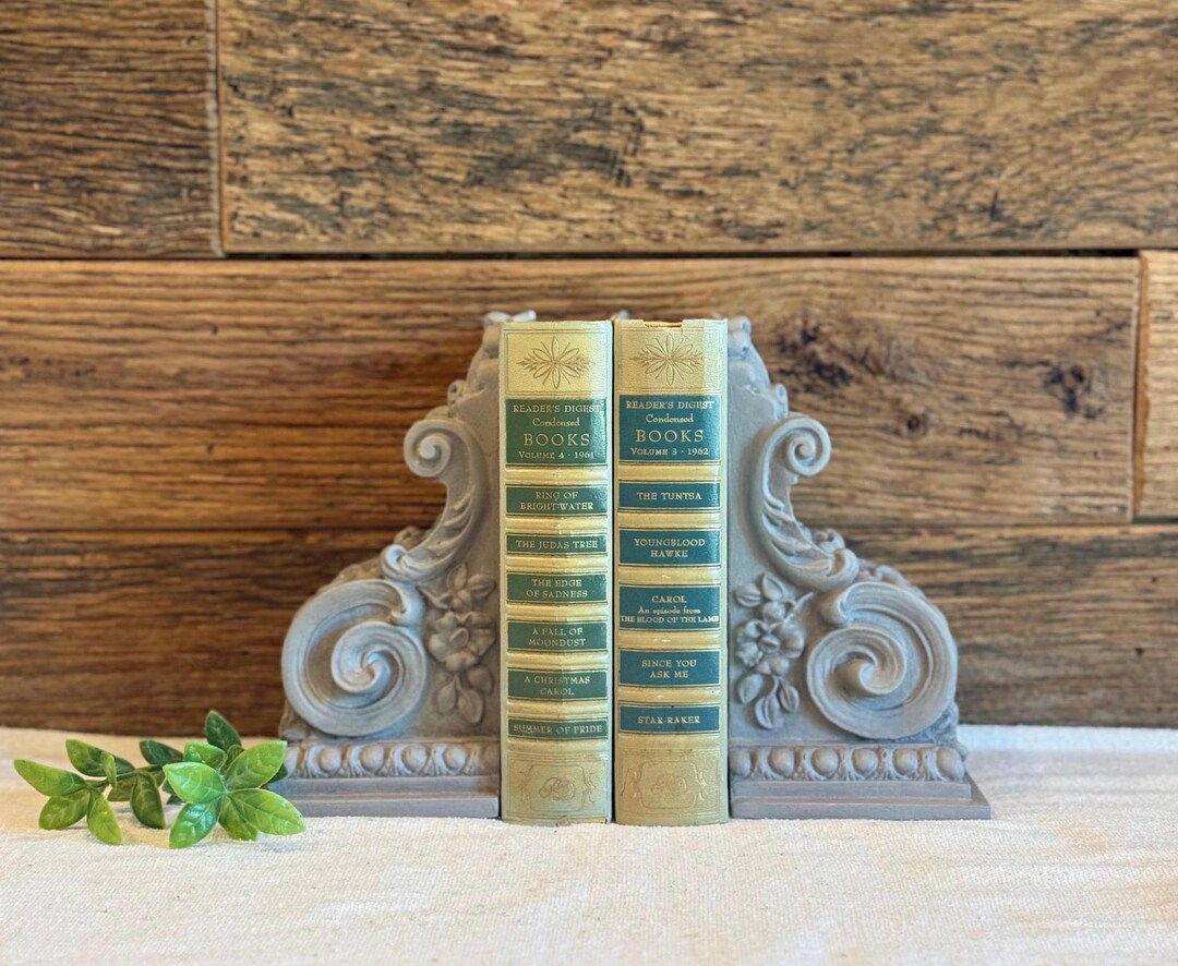 Hand Painted Elegant Vintage Bookends, Intricate Details, Corbel Shaped ...