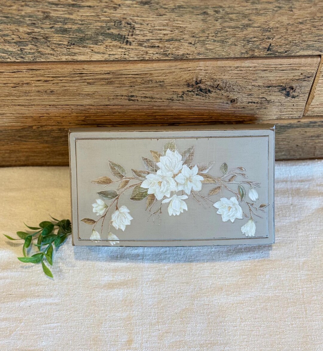 Hand Painted Vintage Wood Jewelry Box, Organizer, Storage, Refinished ...