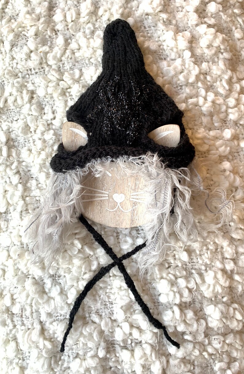 Hand Knitted Witches/wizards Cat Hat | Etsy