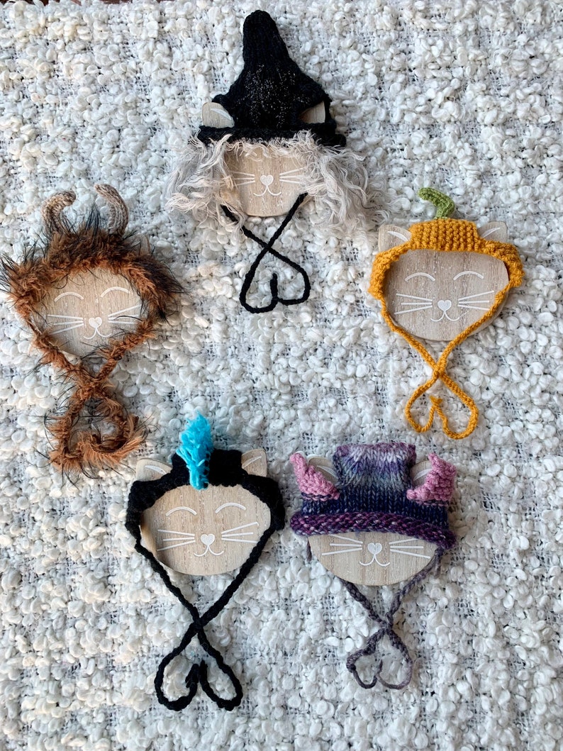 Hand Knitted Witches/wizards Cat Hat - Etsy