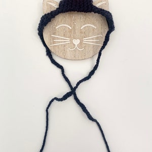 MATCHING PAIR - Hand Knitted Valentine’s Cat Hat With Matching Hat for ...