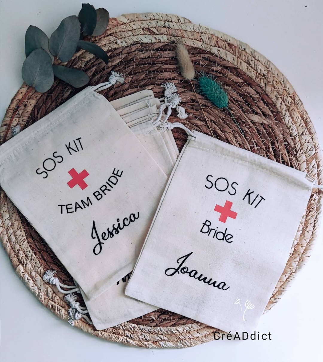 Personalized SOS Kit Survival Kit - Canvas Pouch for Bride ...