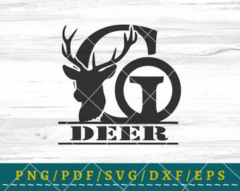 Deer Split Monogram | Etsy