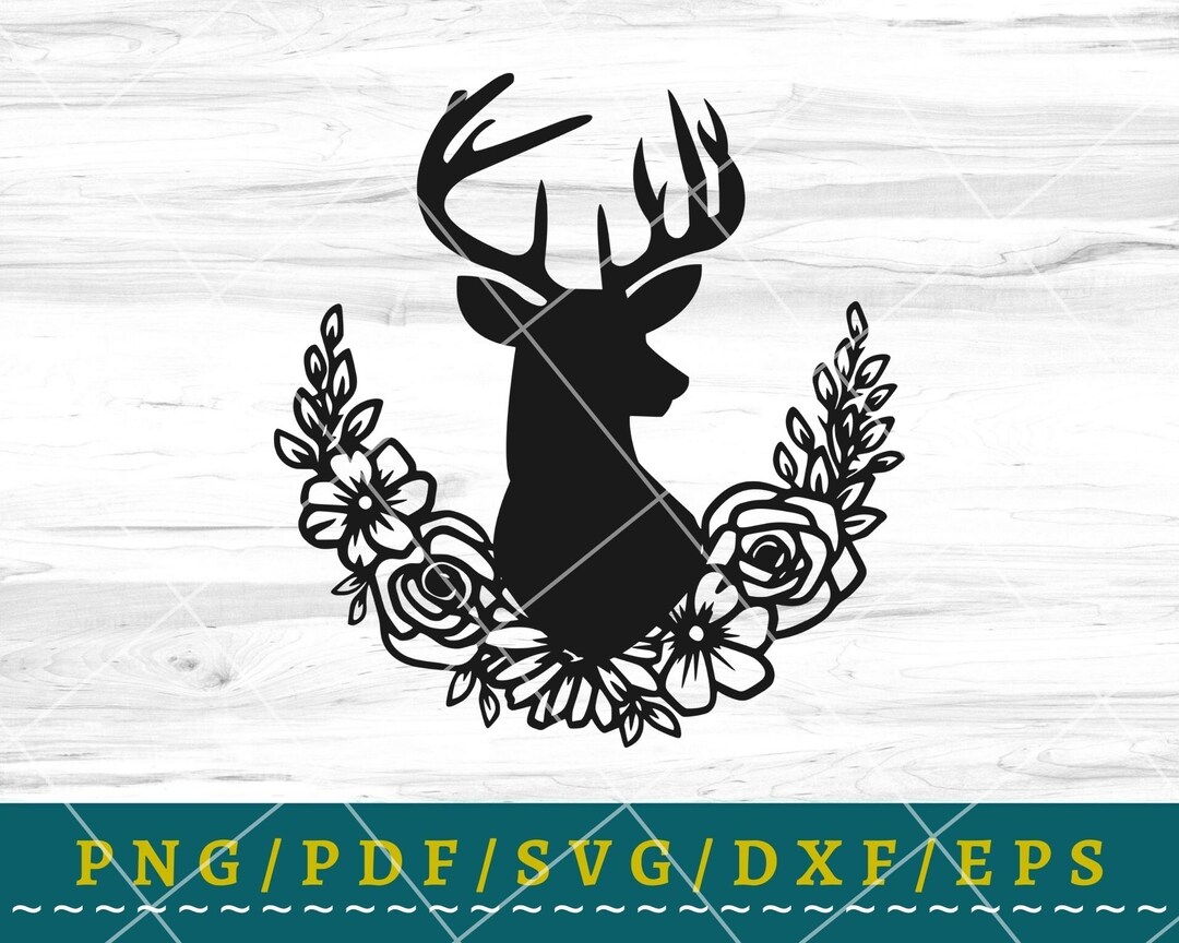 Deer Mount Flower Svg Deer Mount Svg Deer Antlers Svg Deer - Etsy Hong Kong