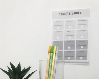 Minimalist Revision Timetable Printable Set Study Schedule Weekly ...
