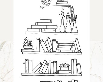 Bookshelf Printable Template, Books to Read, Books I've Read, Book ...