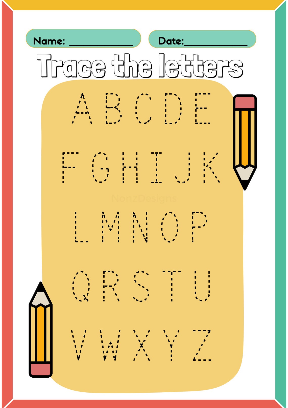 Learn to Write ABC Worksheet Alphabet Practice ABC Writing Early ...