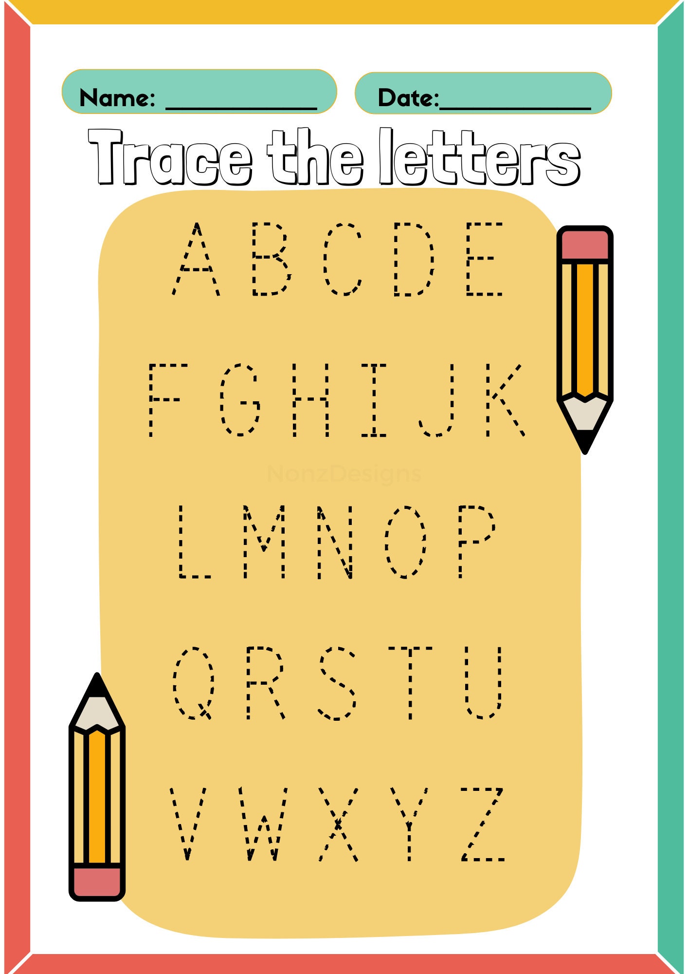 Learn to Write ABC Worksheet Alphabet Practice ABC Writing Early ...