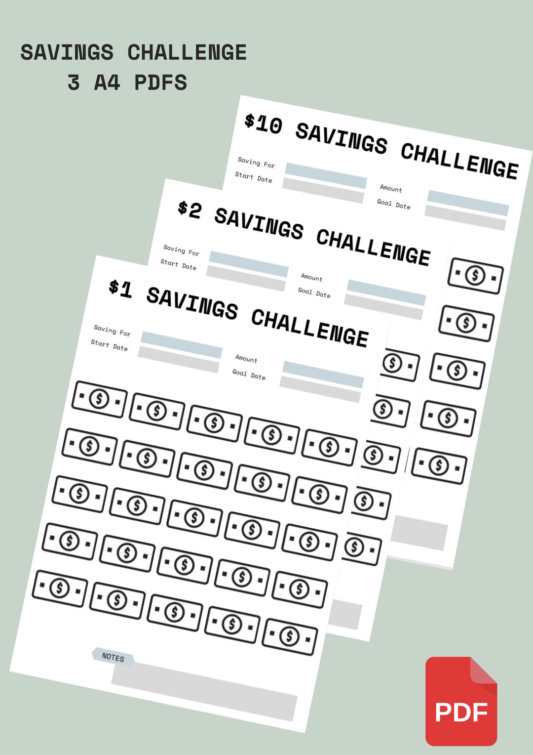 Printable Low Income Savings Challenge Bundle Save 25 50 - Etsy