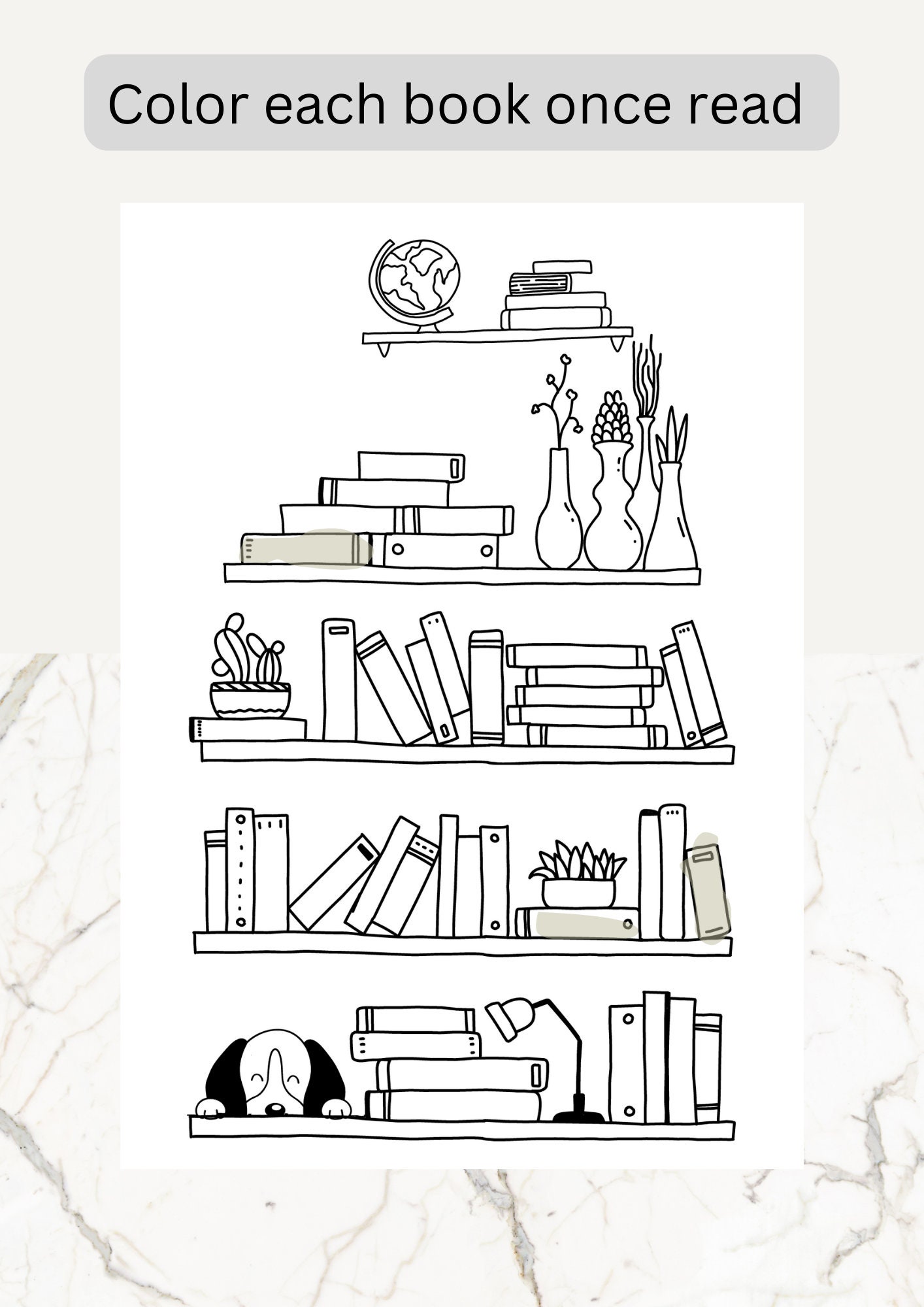 Bookshelf Printable Template Books to Read Books I've - Etsy