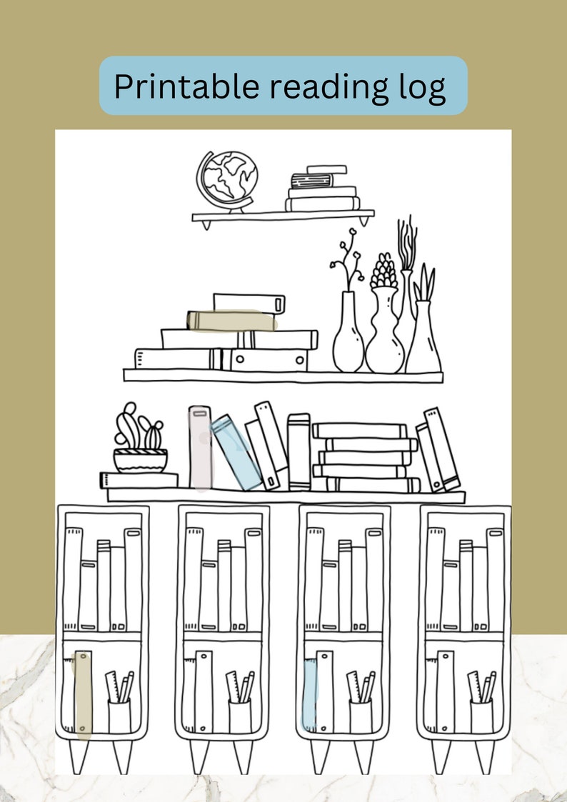 Reading Tracker Printable A4 Bookshelf Reading Log Book - Etsy