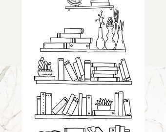 Bookshelf Printable Template, Books to Read, Books I've Read, Book ...