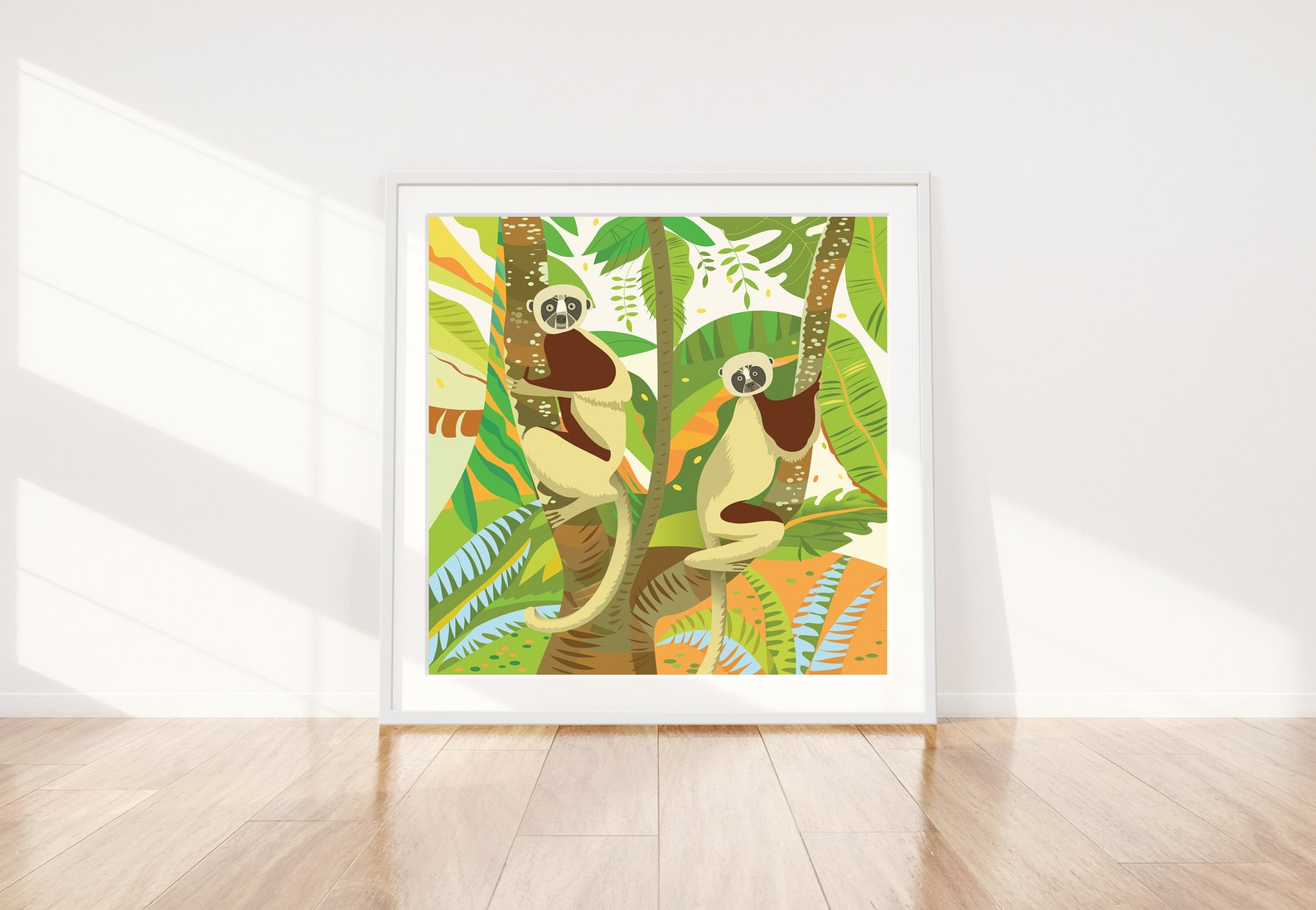 Sifaka Lemur Print Madagascar Art Lemur Poster Printable - Etsy