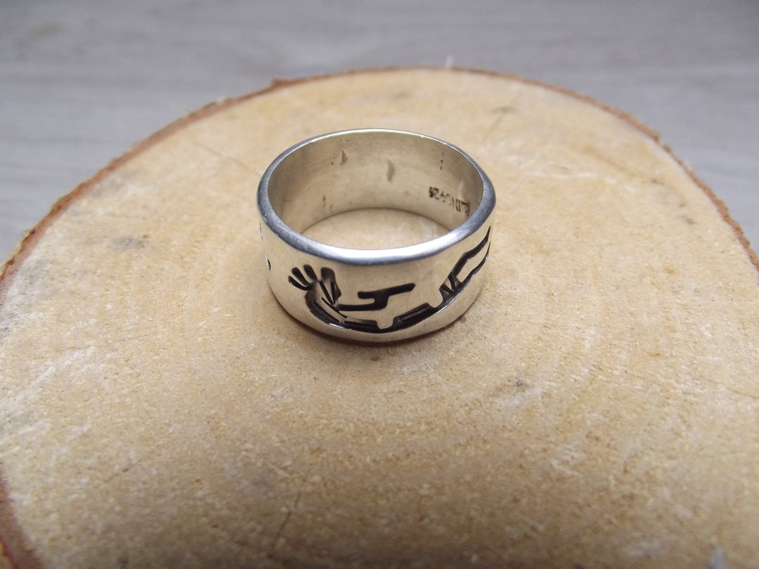 Kokopelli Vintage .925 Sterling Navajo Native American Band Ring - Etsy