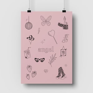 Patchwork Style Tattoo Flash Sheet Print - Etsy