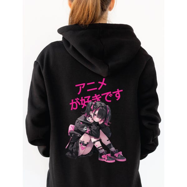 Pink and Black Anime Characters - Etsy UK