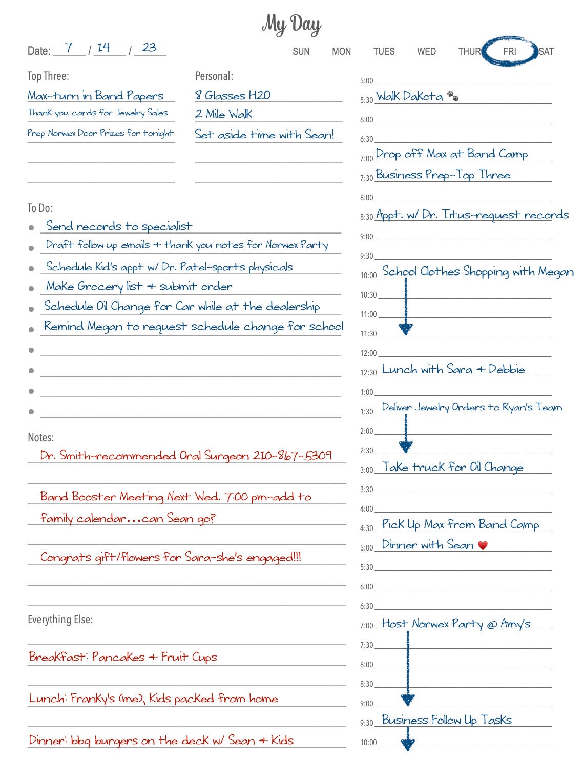Daily Time Block Printable Planning Page - Etsy