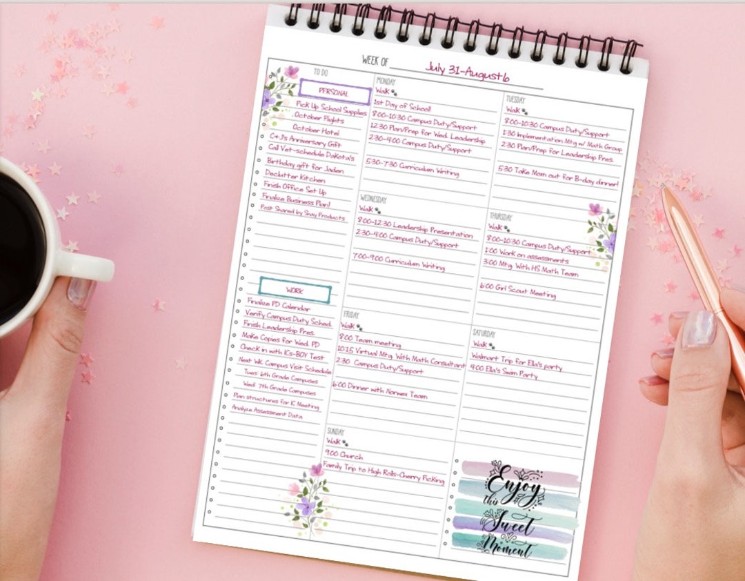 Weekly Planner Printable, Dashboard Layout, Weekly Schedule, Weekly ...