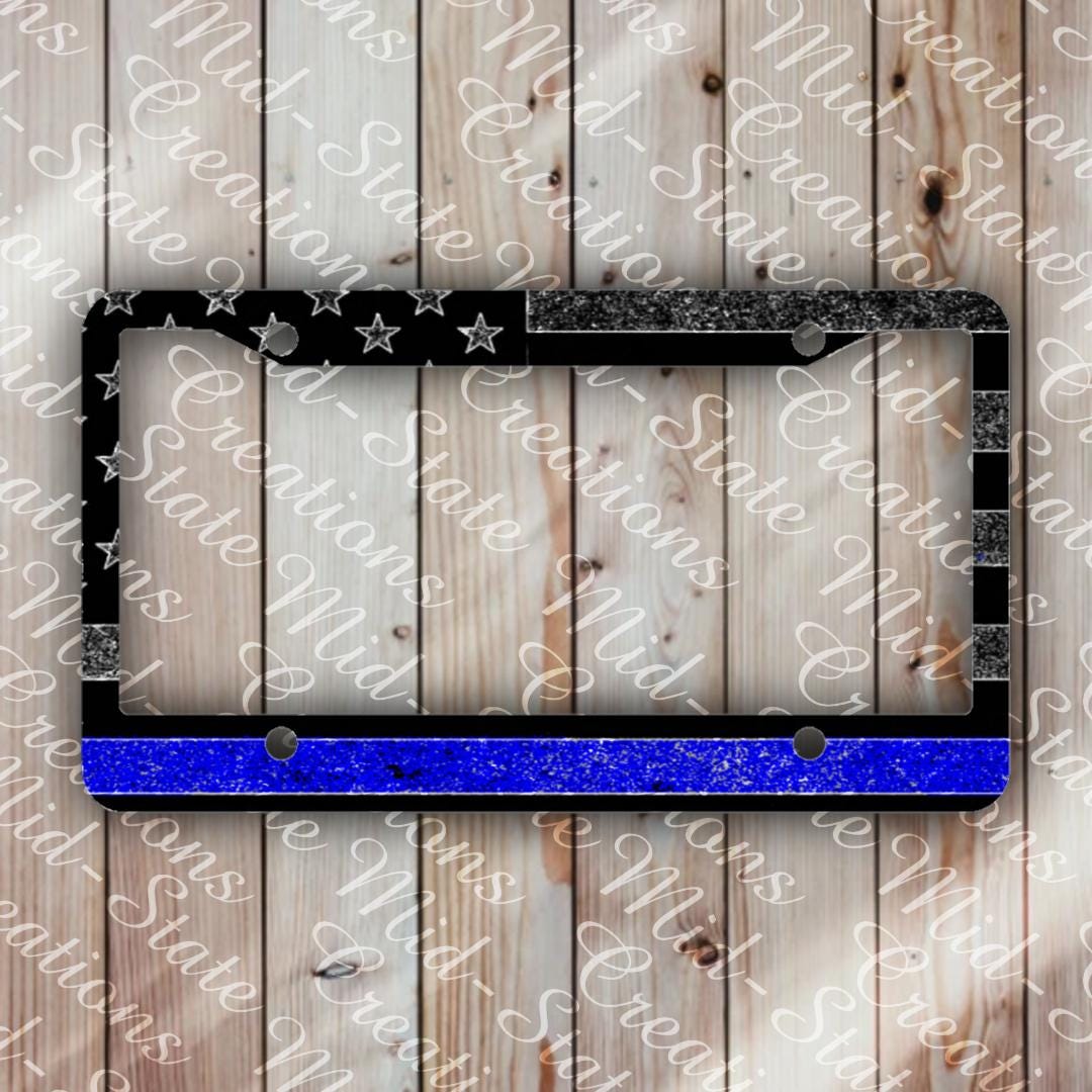 Thin Blue Line License Plate Cover - Etsy