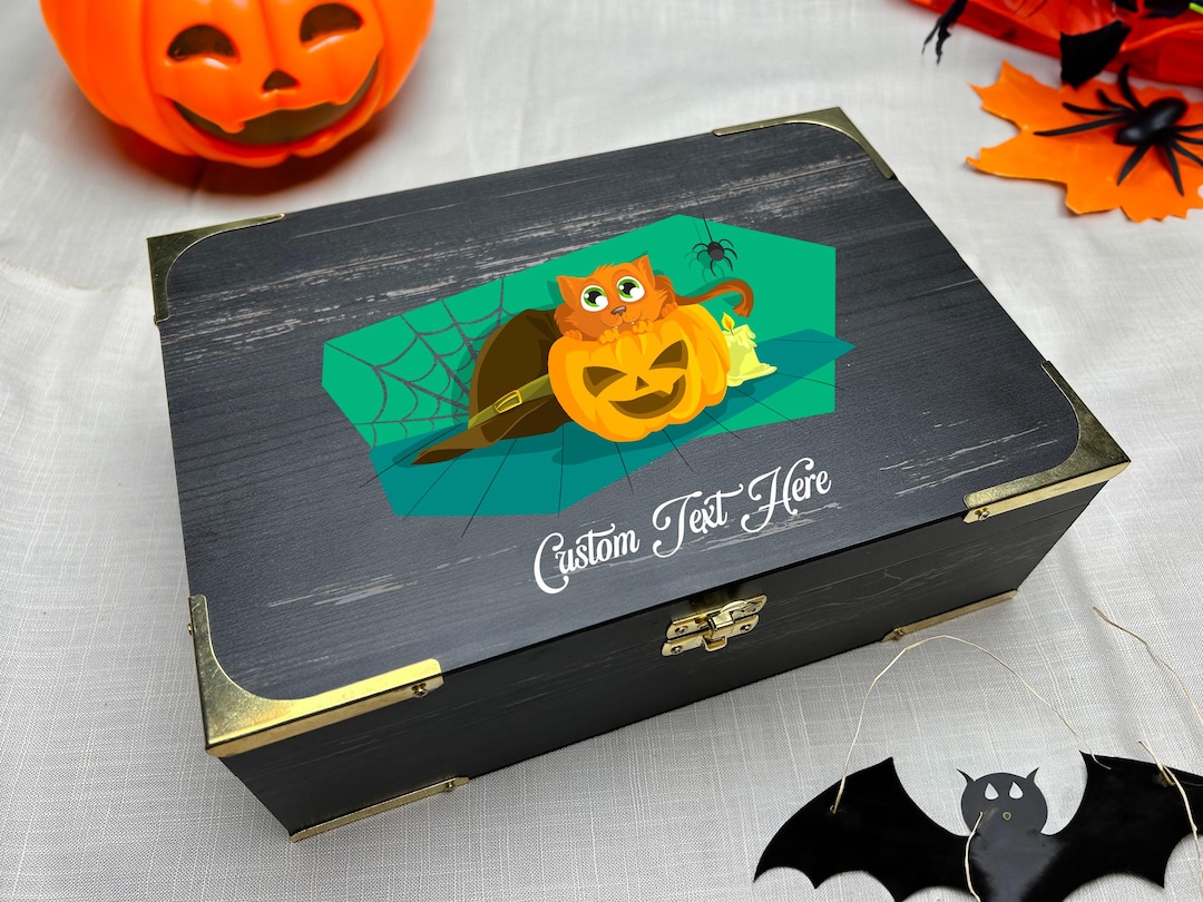 Custom Halloween Ghost Keepsake Box - Personalized Wooden Memory Box ...
