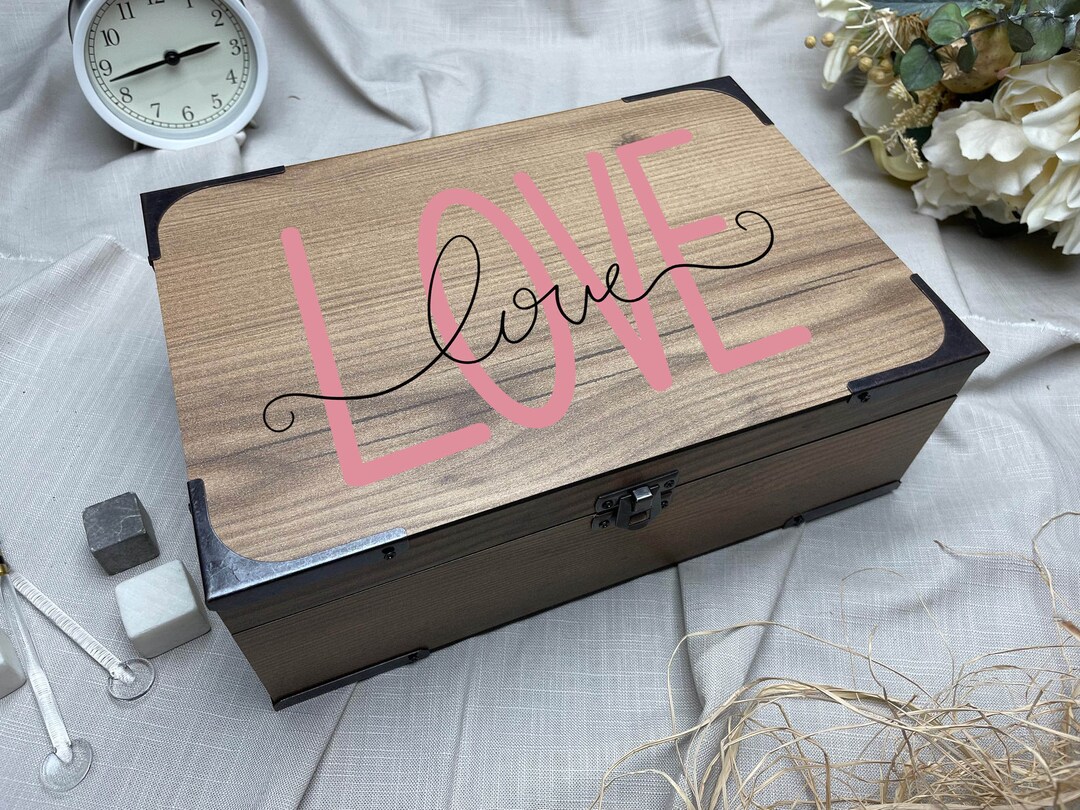Personalized Wooden Love Keepsake Box - Custom Memory Box, Decorative ...
